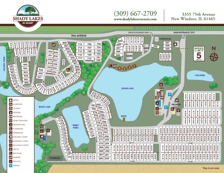 Map of Shady Lakes RV Resort | Seasonal RV Park New Windsor, IL